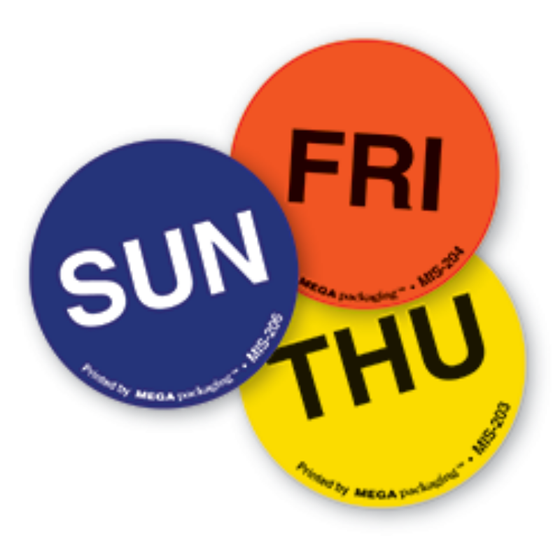 Days of the Week Labels | Organize Your Inventory | Ampac Supplies
