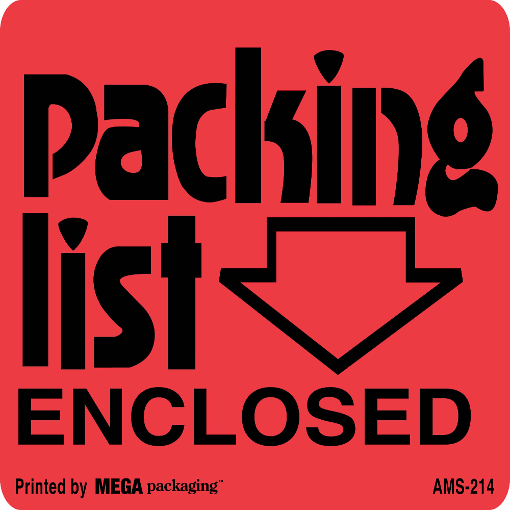 Packing List Enclosed Label 2 - AMPAC