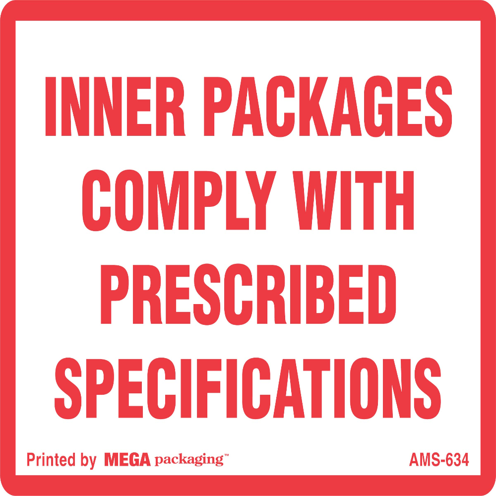 Inner Packages Comply Label | Verify Compliance of Inner Packages