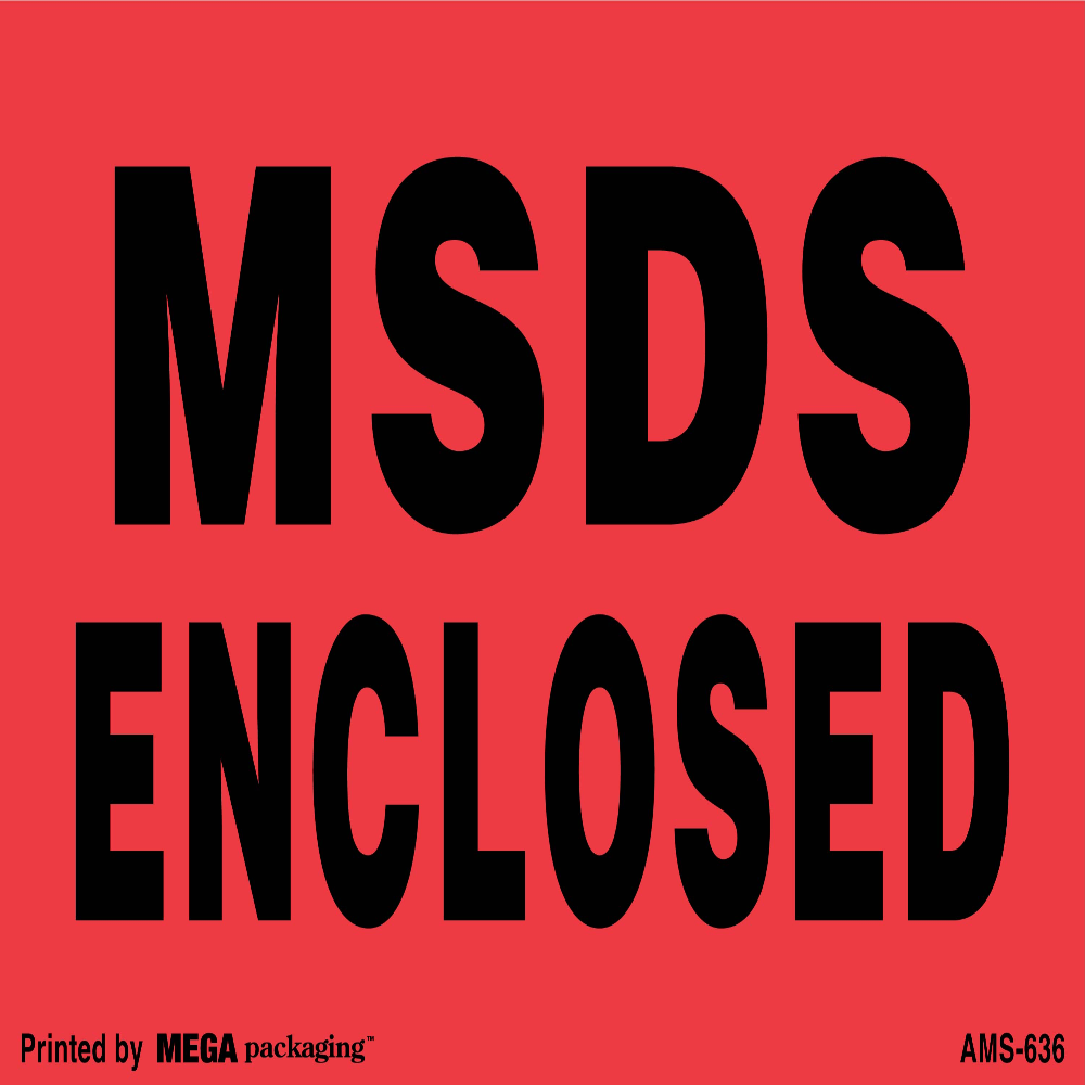 MSDS Enclosed Label | Protect Material Safety Data Sheets During Shipping