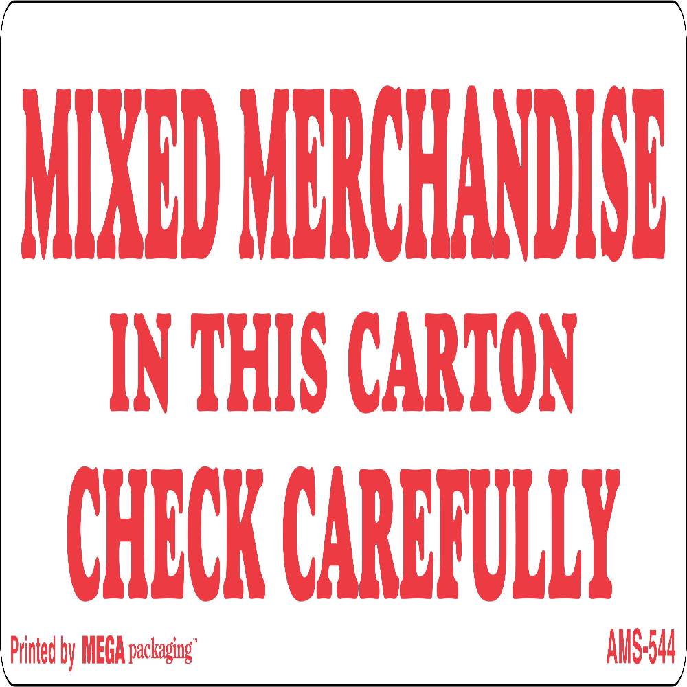Mixed Merchandise in This Carton Check Carefully Label | Protect Your ...