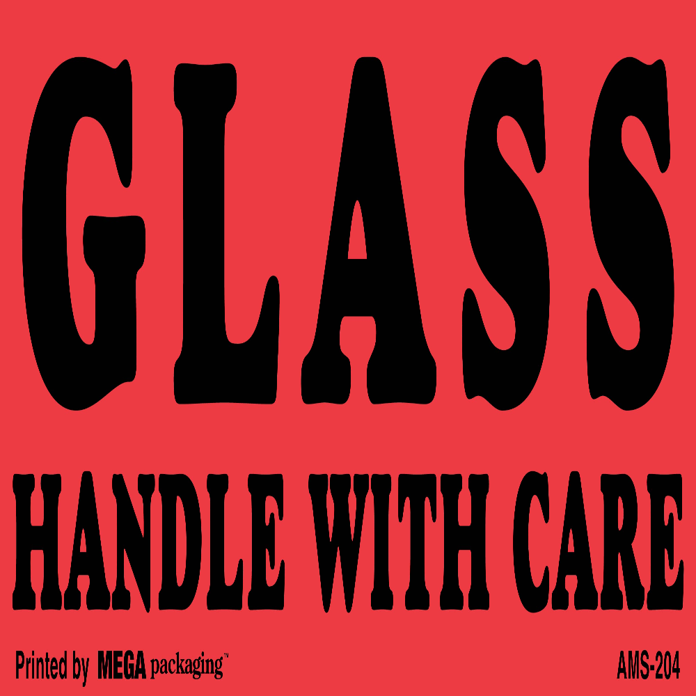 Glass Handle With Care Label 6 - AMPAC