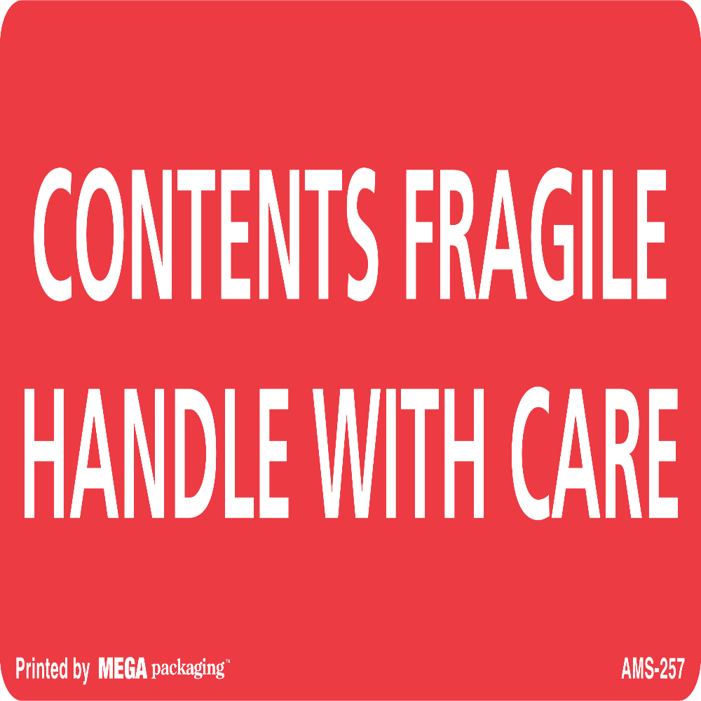 Contents Fragile Handle with Care Label - Ampac Supplies