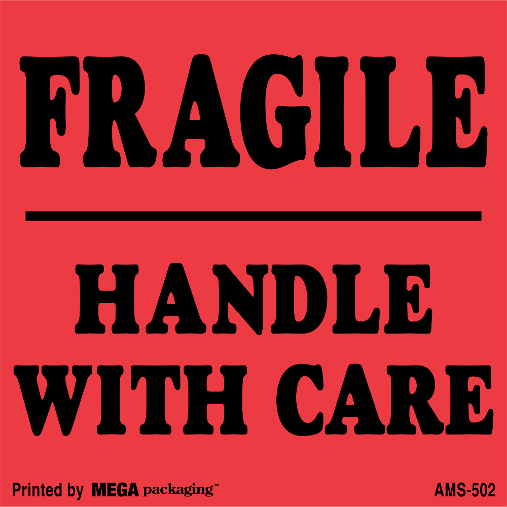 Fragile Handle With Care Label 28 - Ampac Supplies