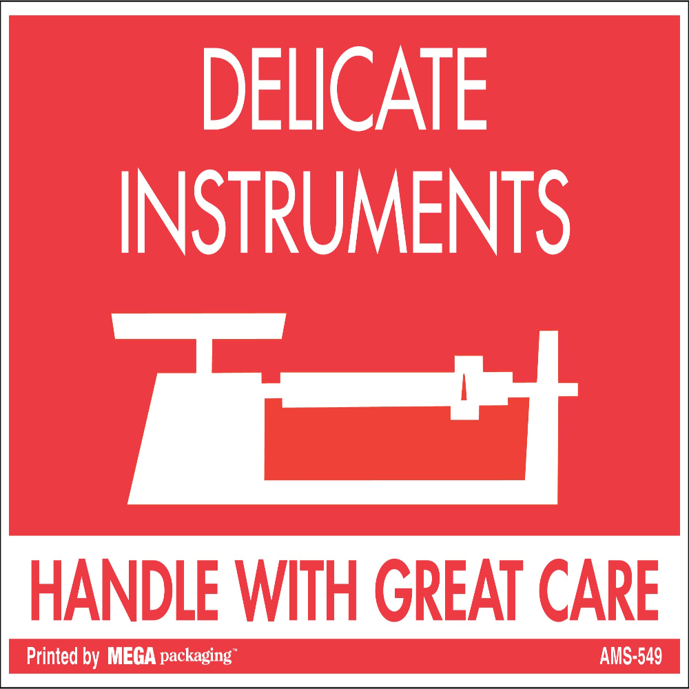 Delicate Instruments Handle With Care Label - Ampac Supplies