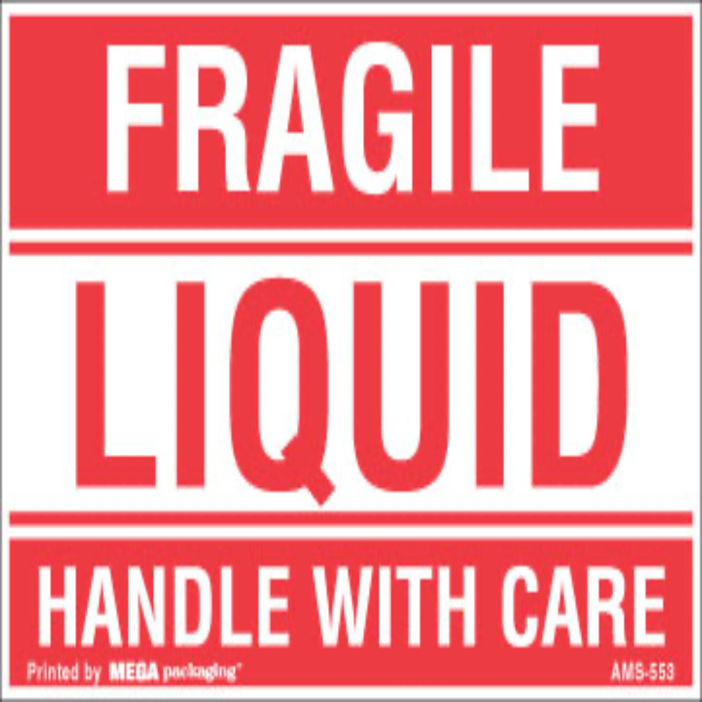 Fragile Liquid Handle With Care Label - AMPAC