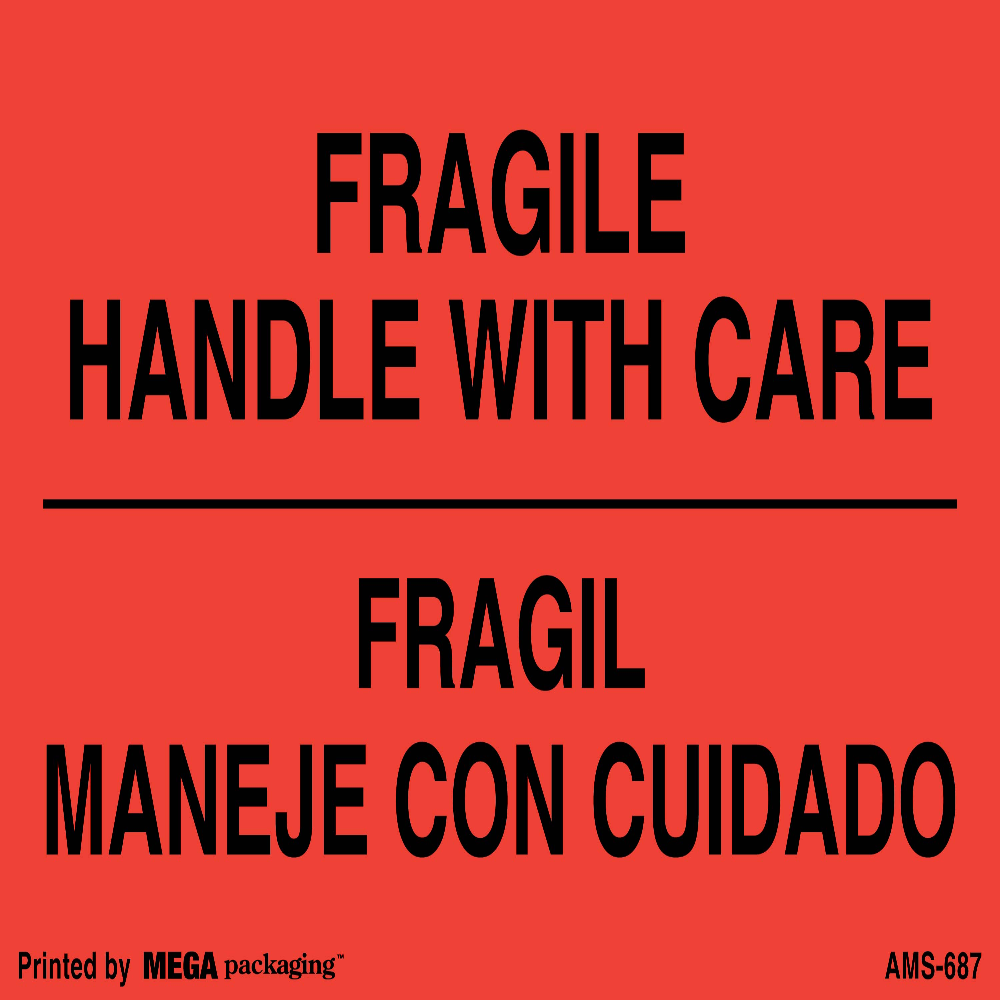 Fragile Label - English & Spanish - Ampac Supplies