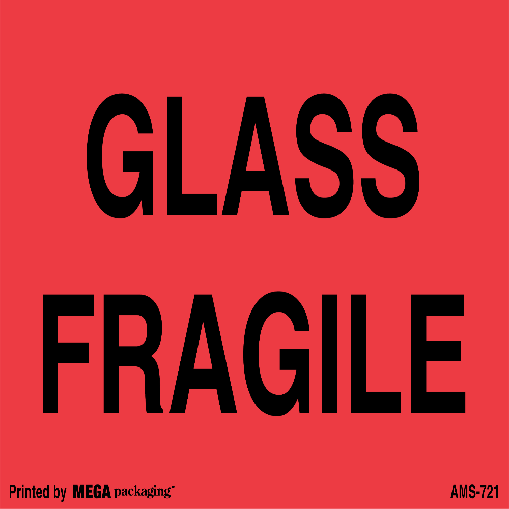 GLASS FRAGILE Label - Ampac Supplies