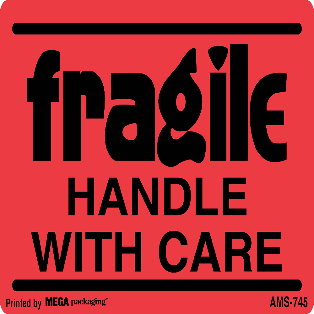 fragile HANDLE WITH CARE Label 51 - Ampac Supplies