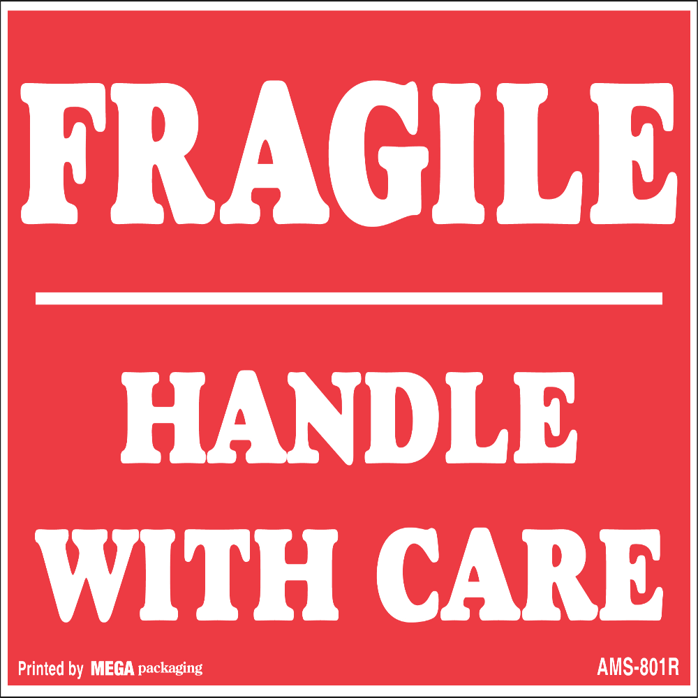 Fragile Handle With Care Label 53 - Ampac Supplies