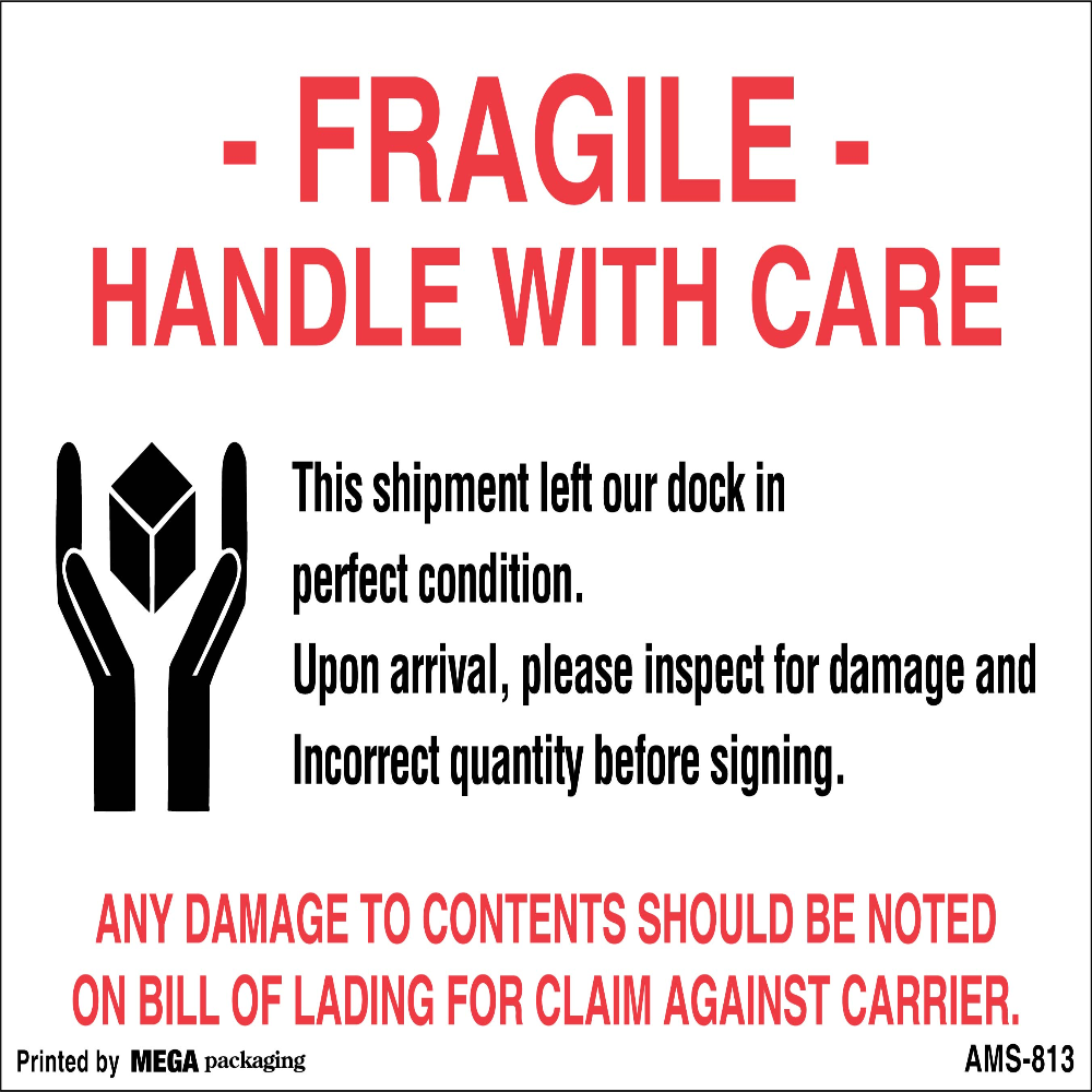 Fragile with Detailed Instructions Label - Ampac Supplies