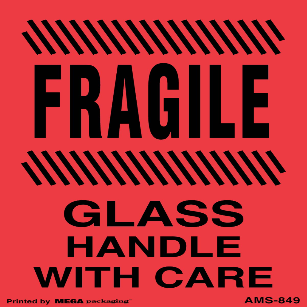 FRAGILE/GLASS HANDLE WITH CARE Label - Ampac Supplies