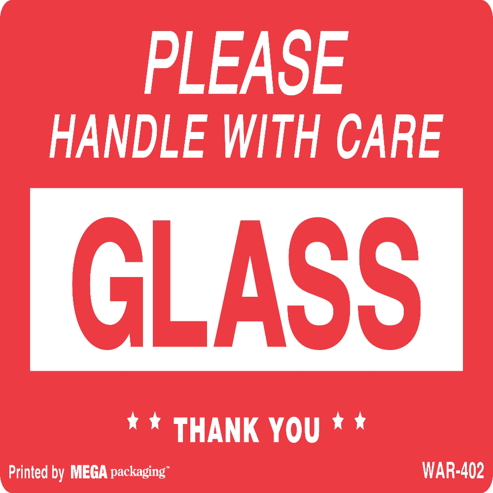 Please Handle With Care Glass Label 85 - AMPAC