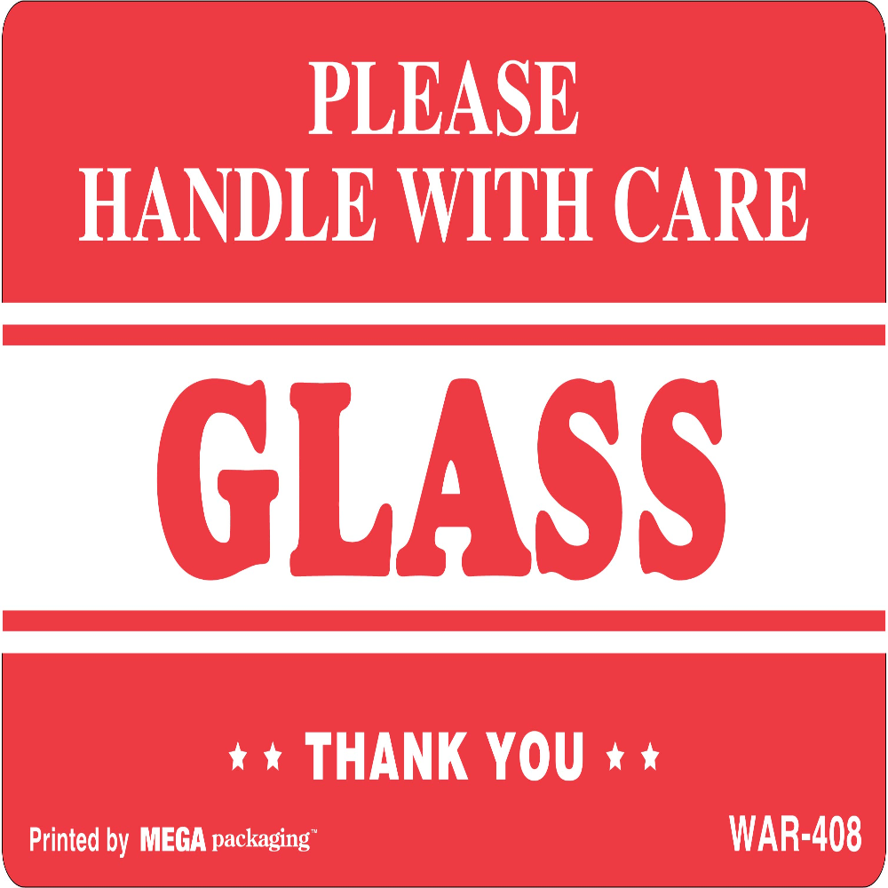 Please Handle With Care Glass Label 89 - AMPAC