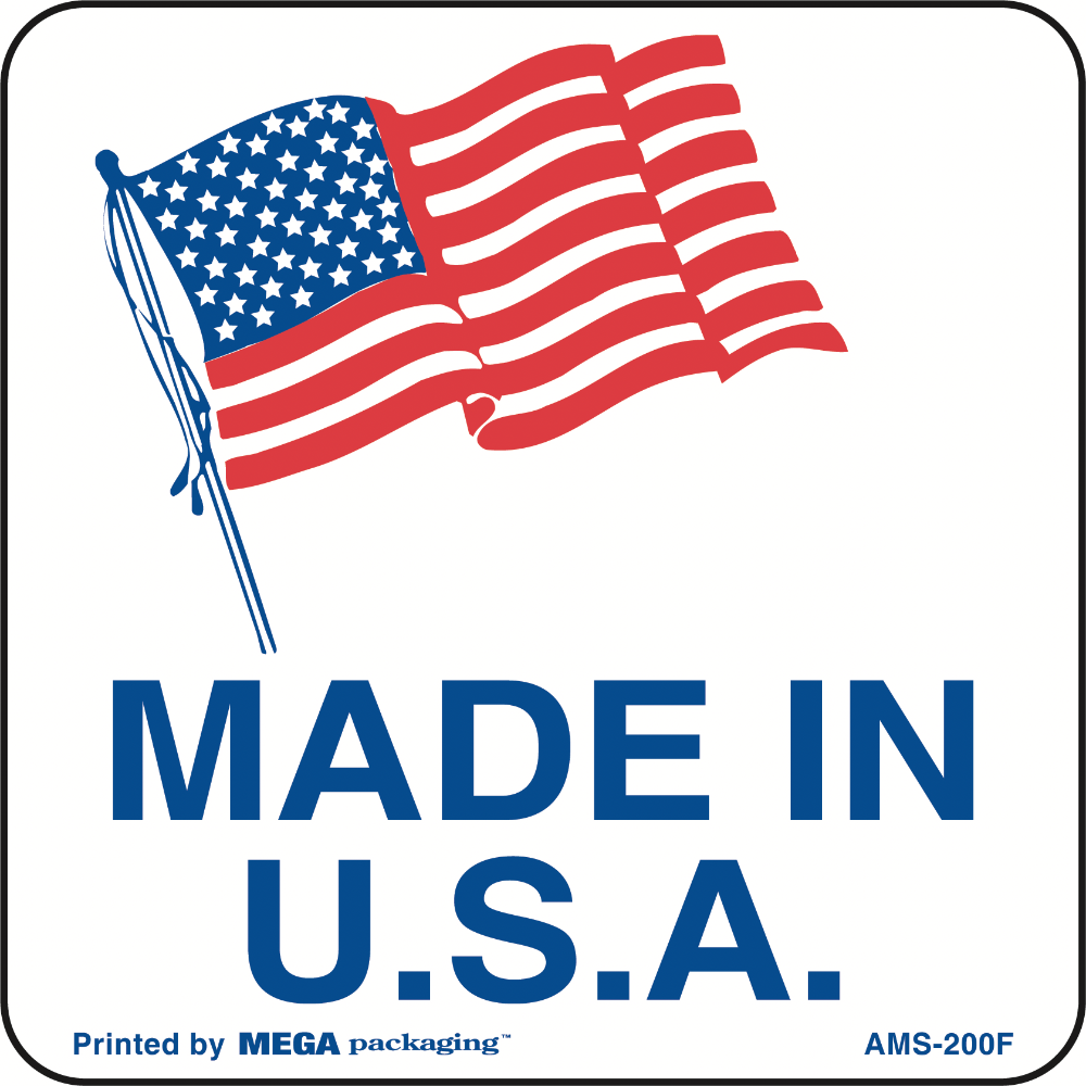 Made In USA Label with Flag - AMPAC