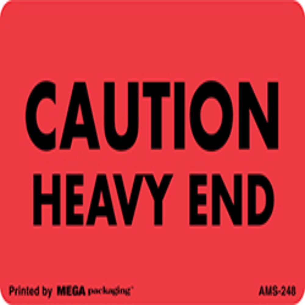 Caution Heavy End Label - AMPAC
