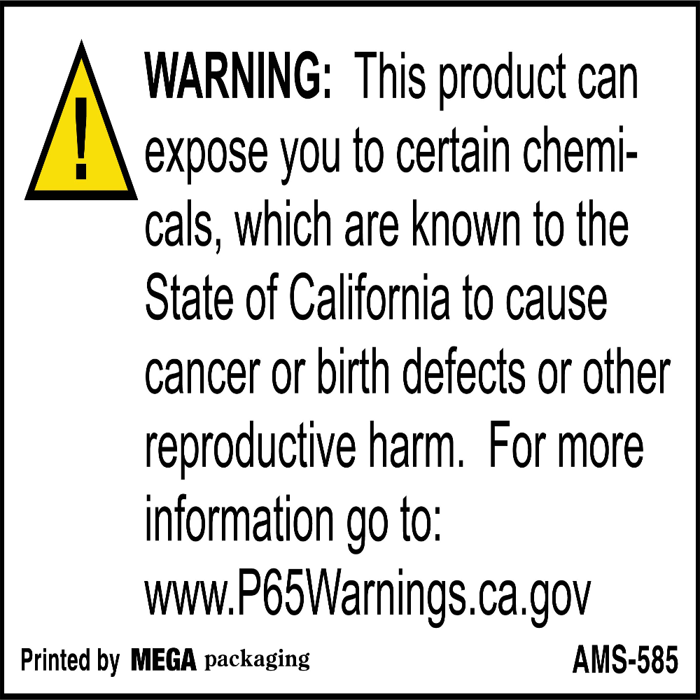 California Prop. 65 Chemical Warning Label - AMPAC