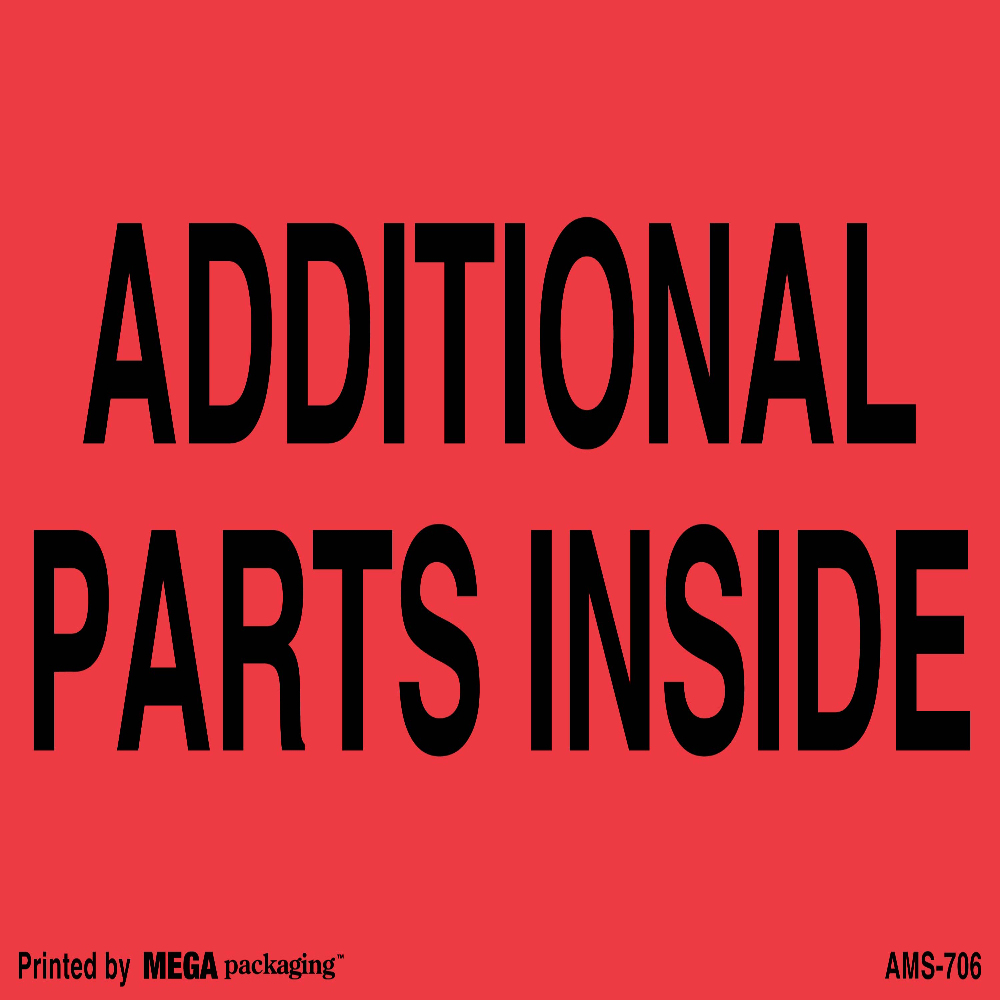ADDITIONAL PARTS INSIDE Label - AMPAC