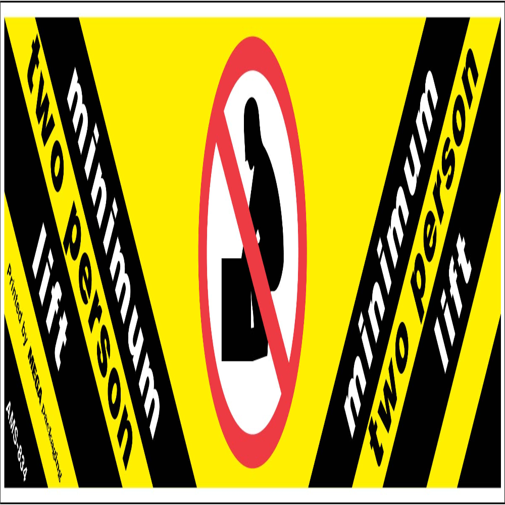 Minimum Two Person Lift Label - AMPAC