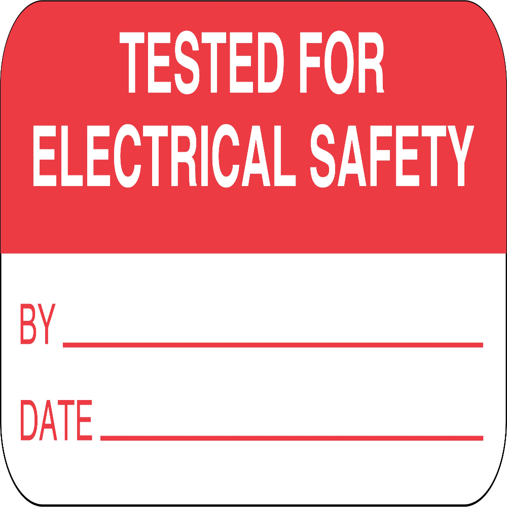TESTED FOR ELECTRICAL SAFETY / BY / DATE Label - AMPAC