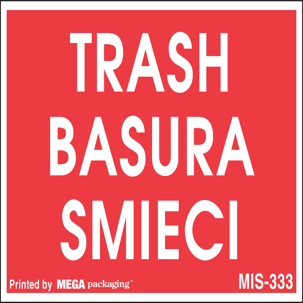 TRASH BASURA SMIECI Label - AMPAC