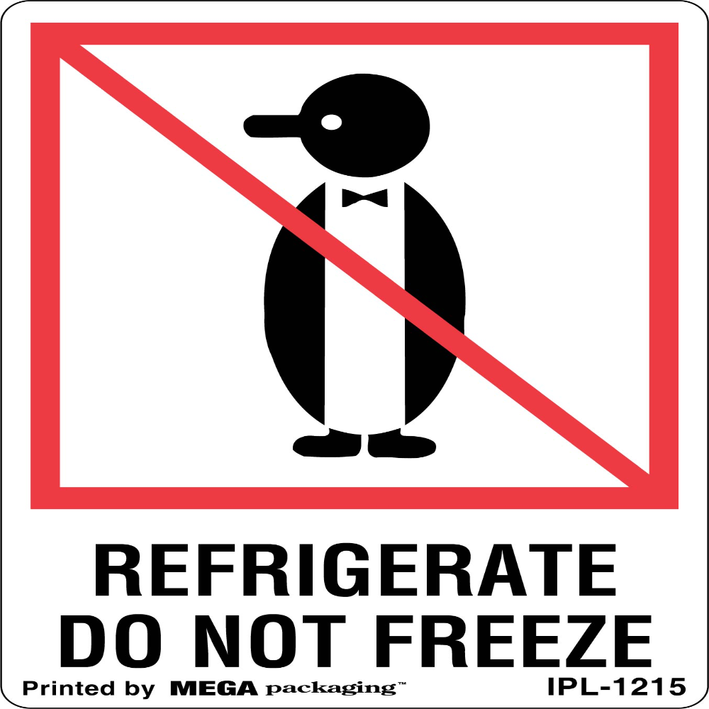 Refrigerate Do Not Freeze Label - AMPAC