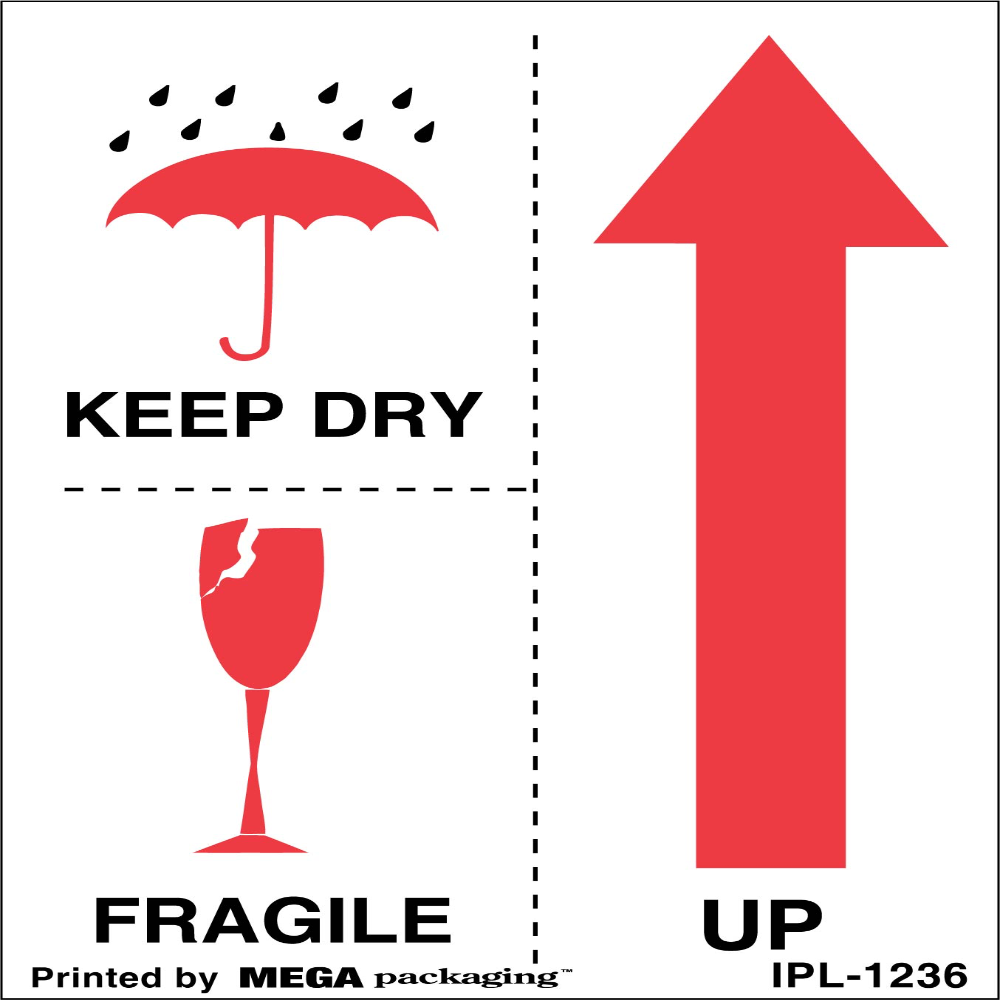 KEEP DRY / FRAGILE / UP Label 22 - AMPAC