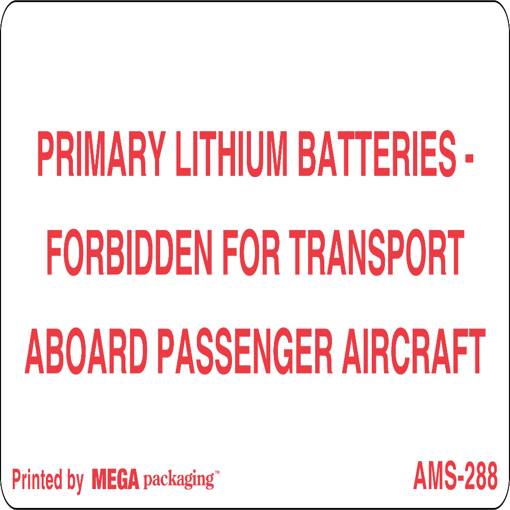 PRIMARY LITHIUM BATTERIES Label - AMPAC