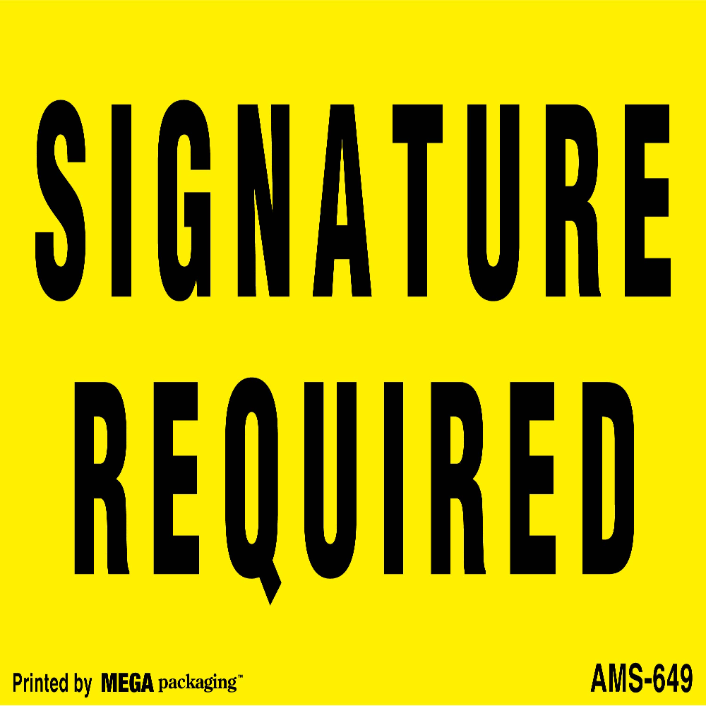 Signature Required Label - AMPAC
