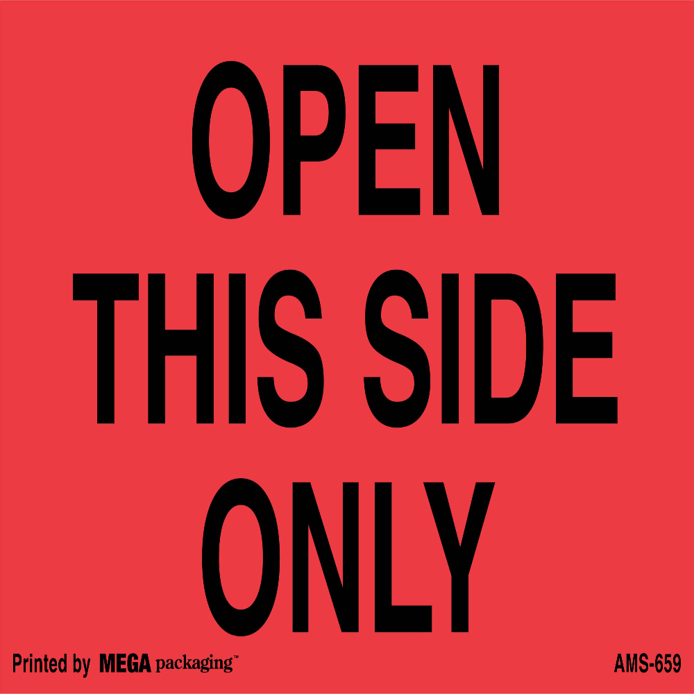 Open This Side Only Label - AMPAC