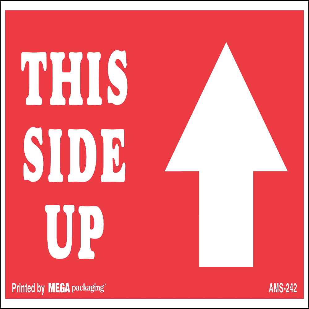 This Side Up With Arrow Label - AMPAC