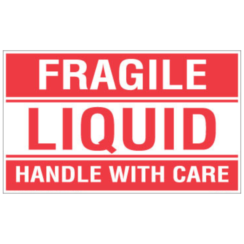 Fragile Liquid Handle With Care Label - Ampac Supplies