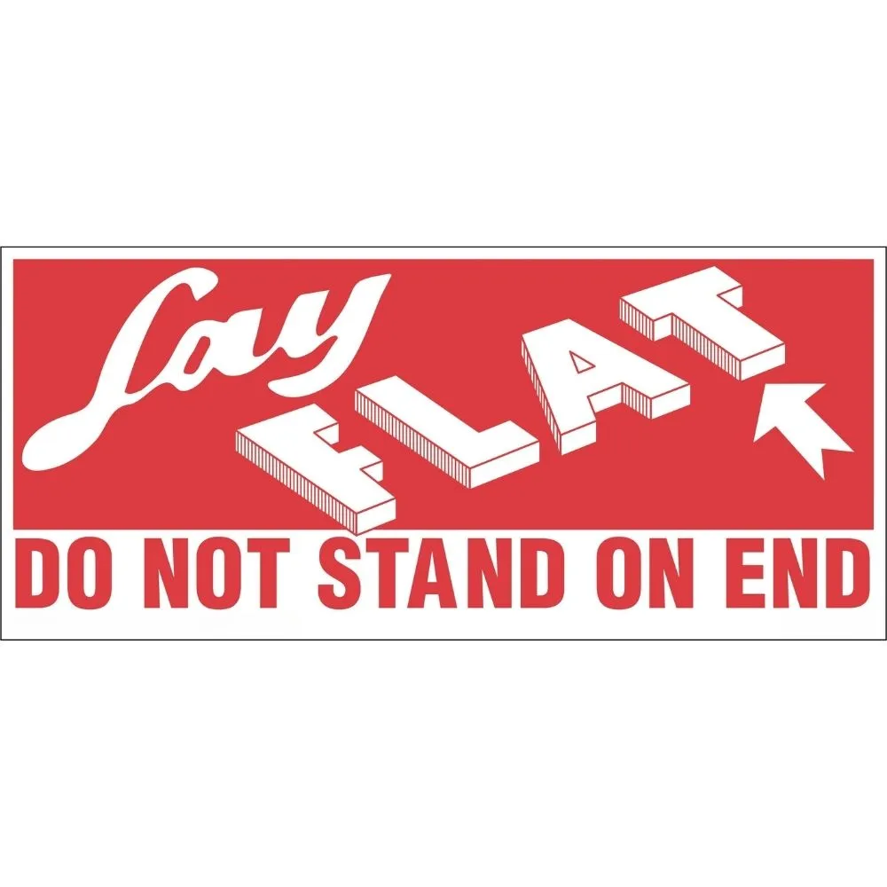 Lay Flat Do Not Stand On End Label - Ampac Supplies