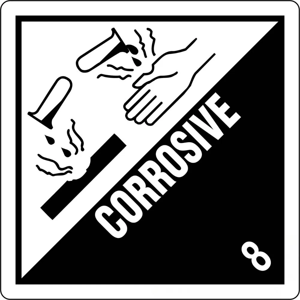 Corrosive 8 Label | Safety and Compliance for Hazardous Goods | Ampac ...
