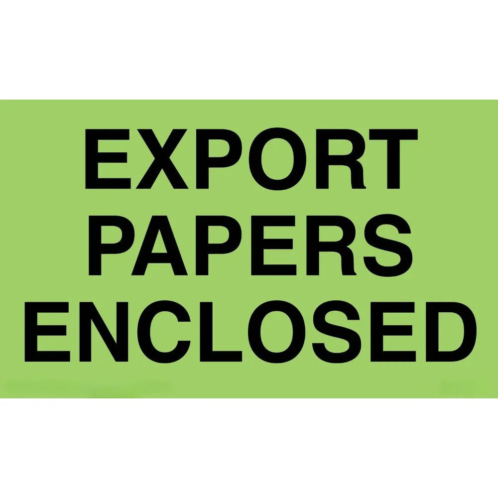 Export Papers Enclosed Label | Ensure Safe Export Documentation