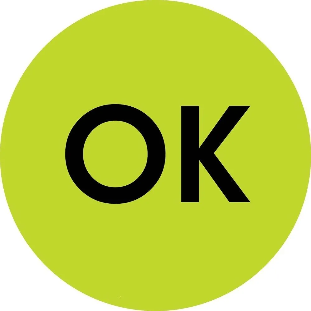 OK Label | Clear Identification for Approved Items | AMPAC Supplies