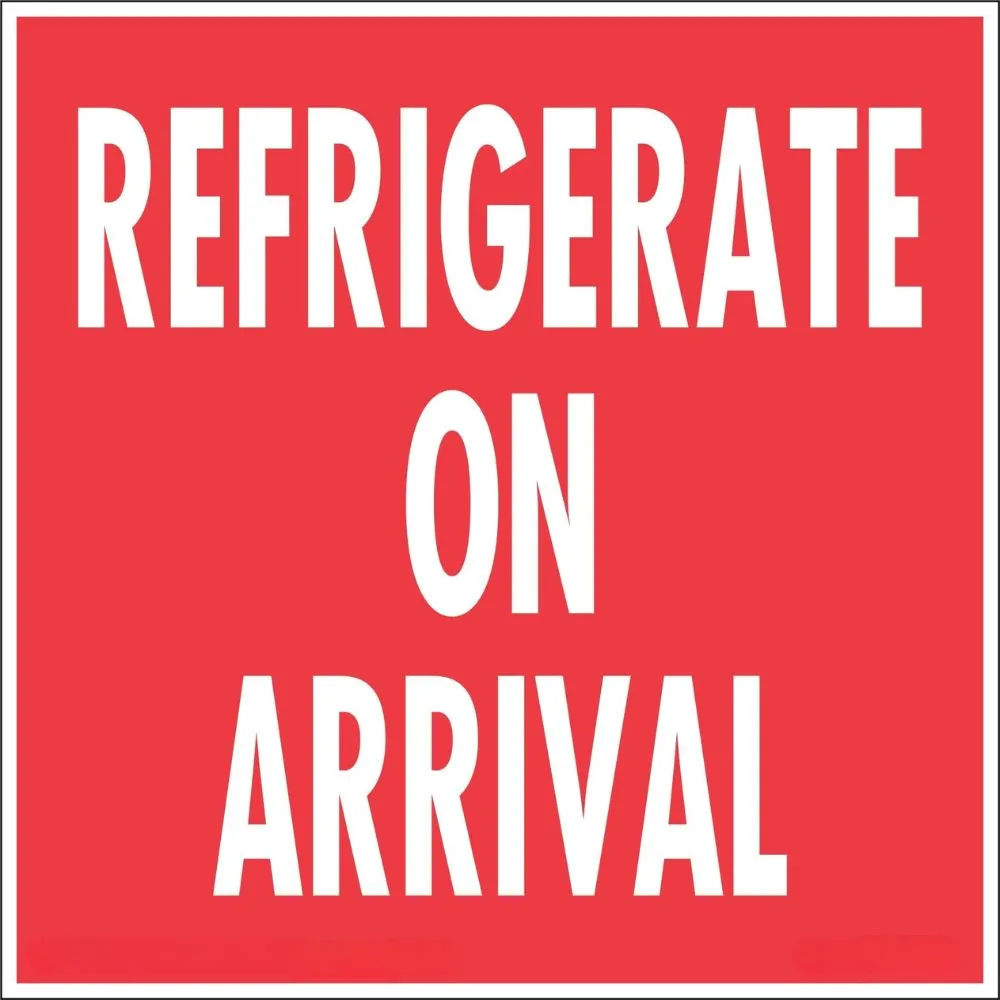 Refrigerate On Arrival Label | Mark Items for Refrigeration | Ampac ...