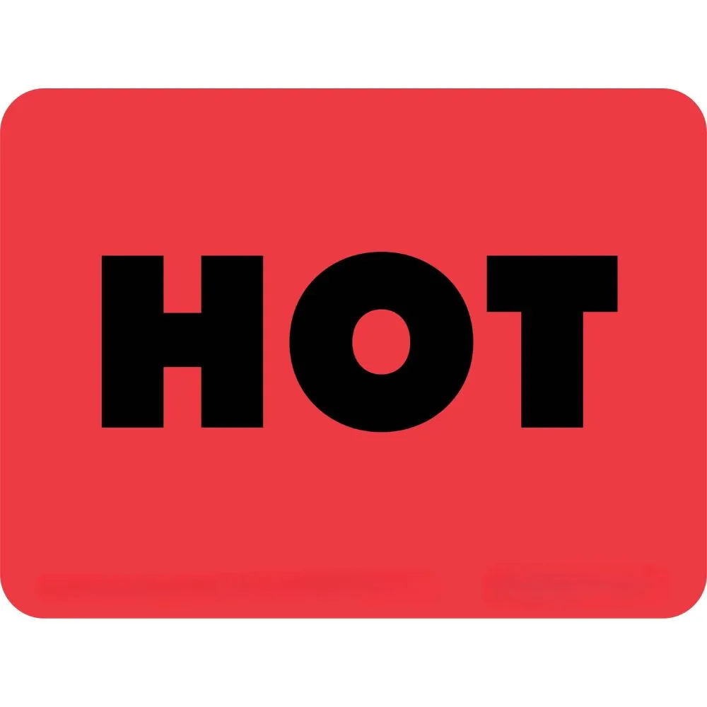 Hot Label 3 | Mark Hot Items for Proper Handling | Ampac Supplies