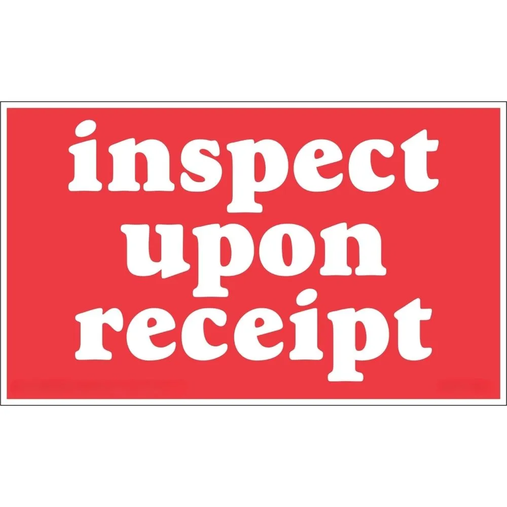 Inspect Upon Receipt Labels for Safe Delivery | Shop Today